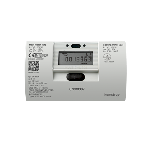 Kamstrup Multical 302 Cooling Meter. 3/4" BSP DN20, qp 2.5 m3/hr ...